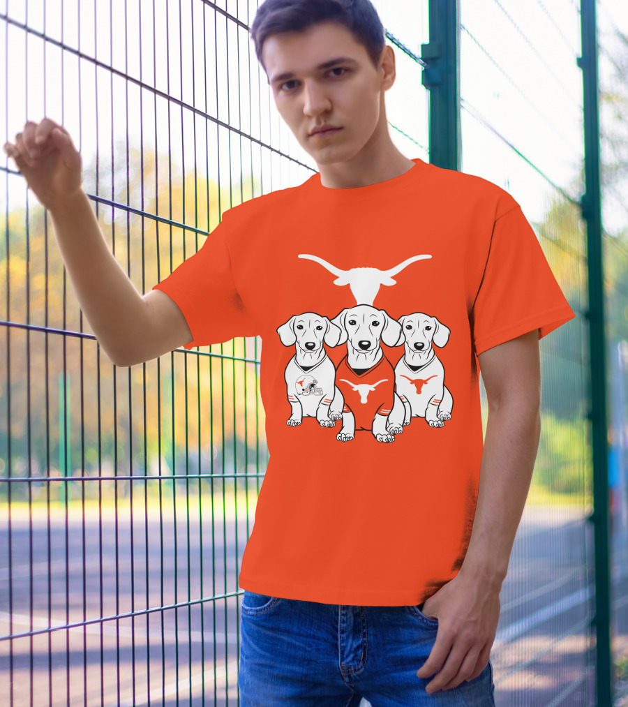 Longhorn Dogs Trio Texas Football T-Shirt