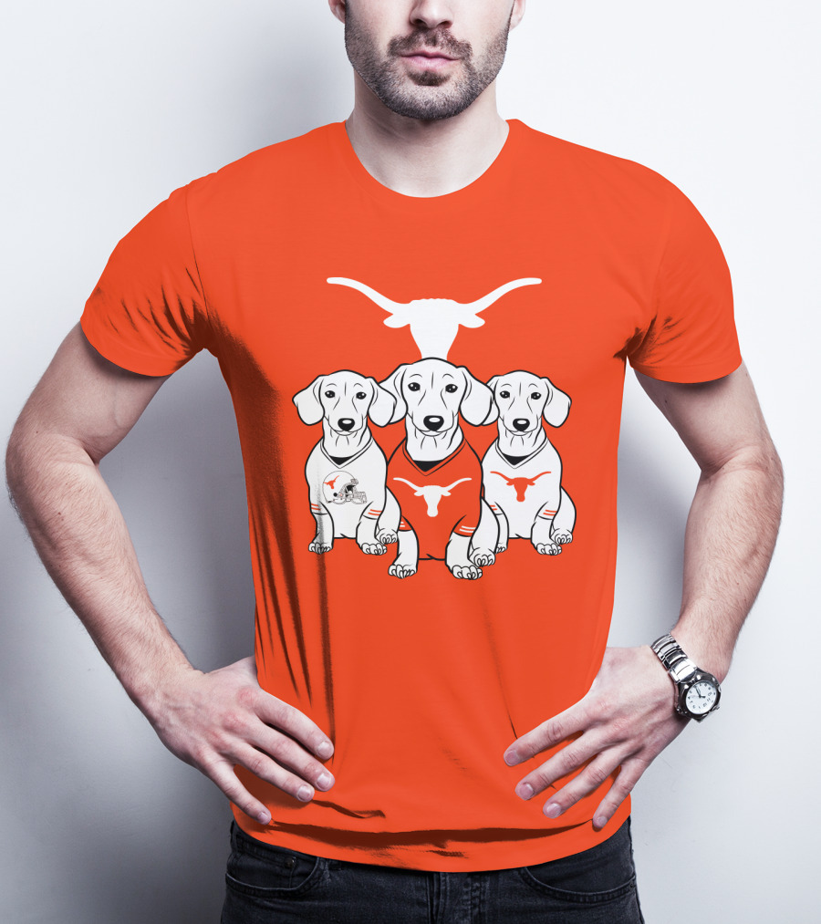 Longhorn Dogs Trio Texas Football T-Shirt