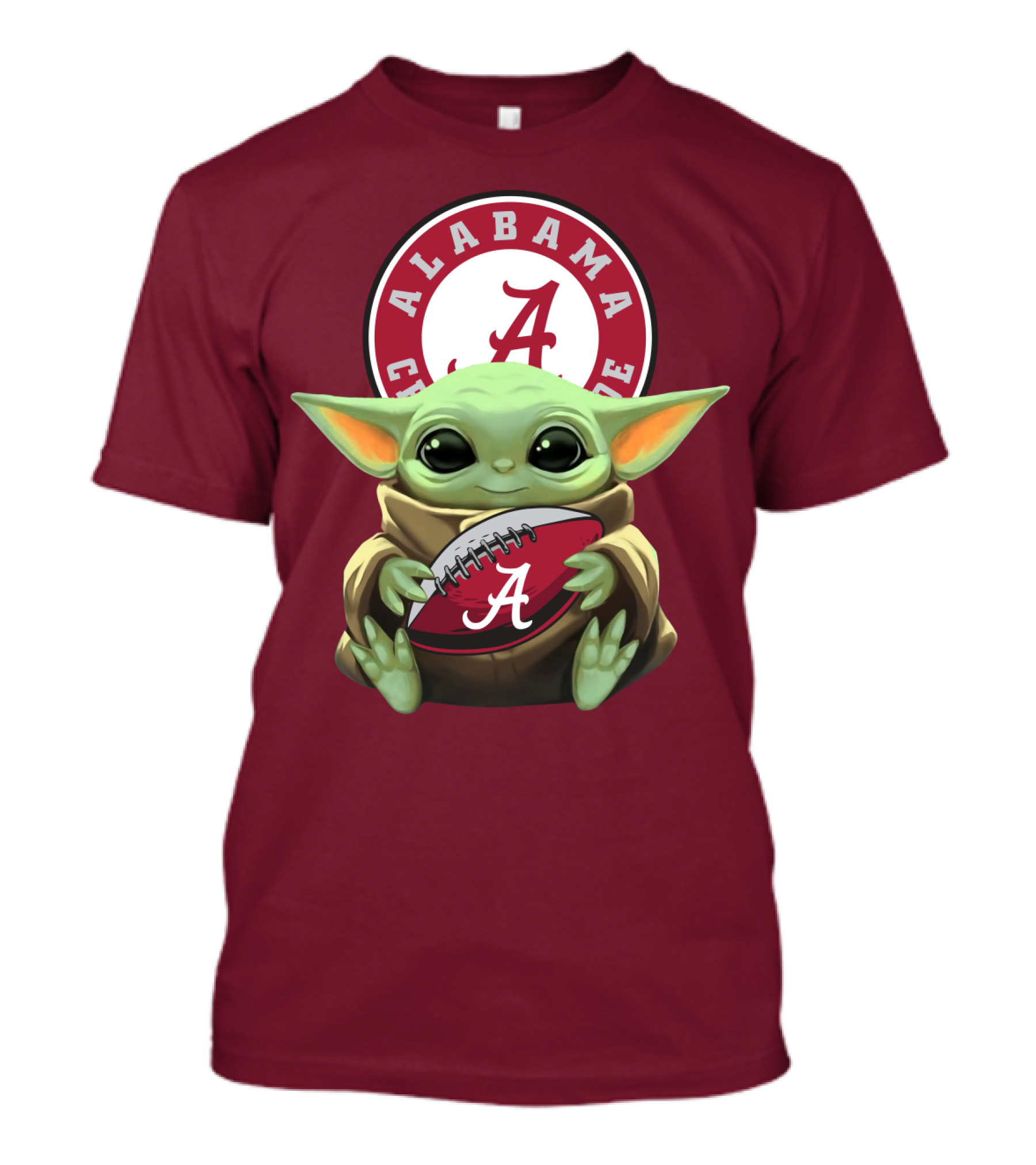 Baby Yoda Alabama Crimson Tide Football Fan T-Shirt