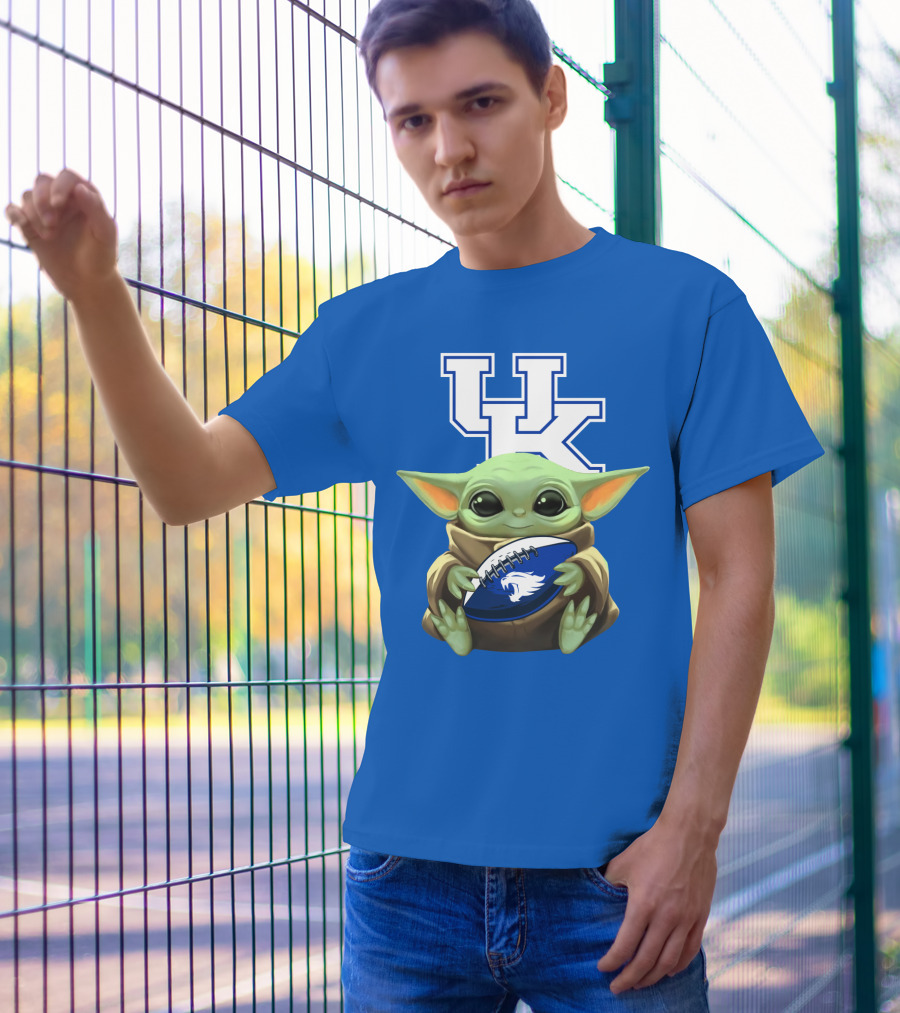 Baby Yoda UK Wildcats Football Fan T-Shirt