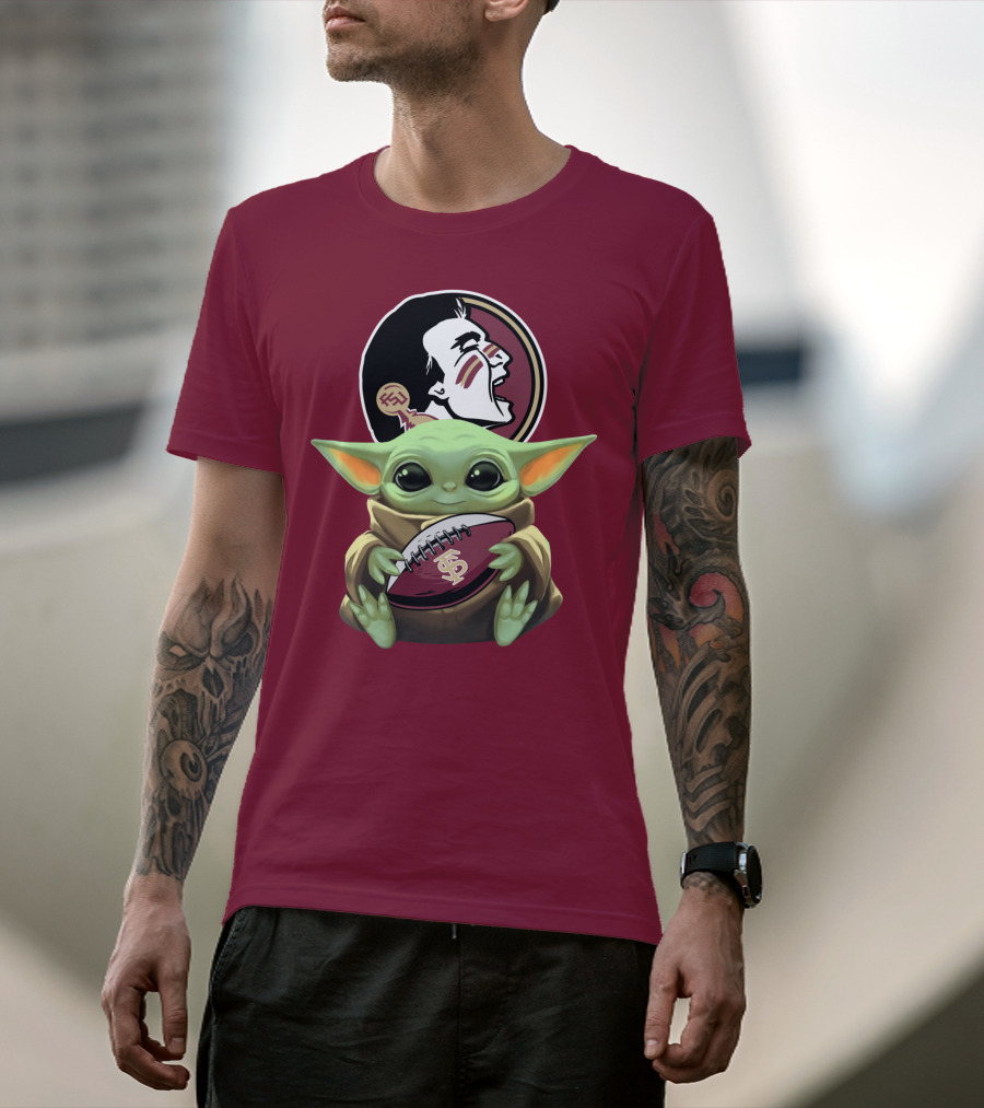 Baby Yoda Seminoles Football FSU T-Shirt