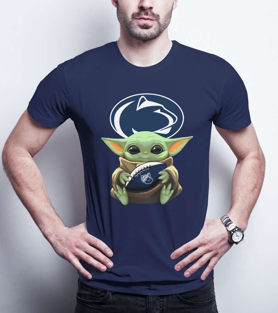 Baby Yoda Nittany Lions Football Fan T-Shirt