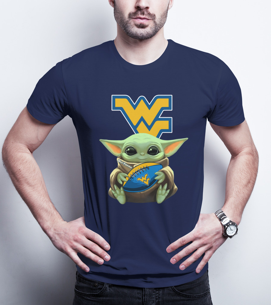 West Virginia Baby Yoda Football Mountaineers T-Shirt