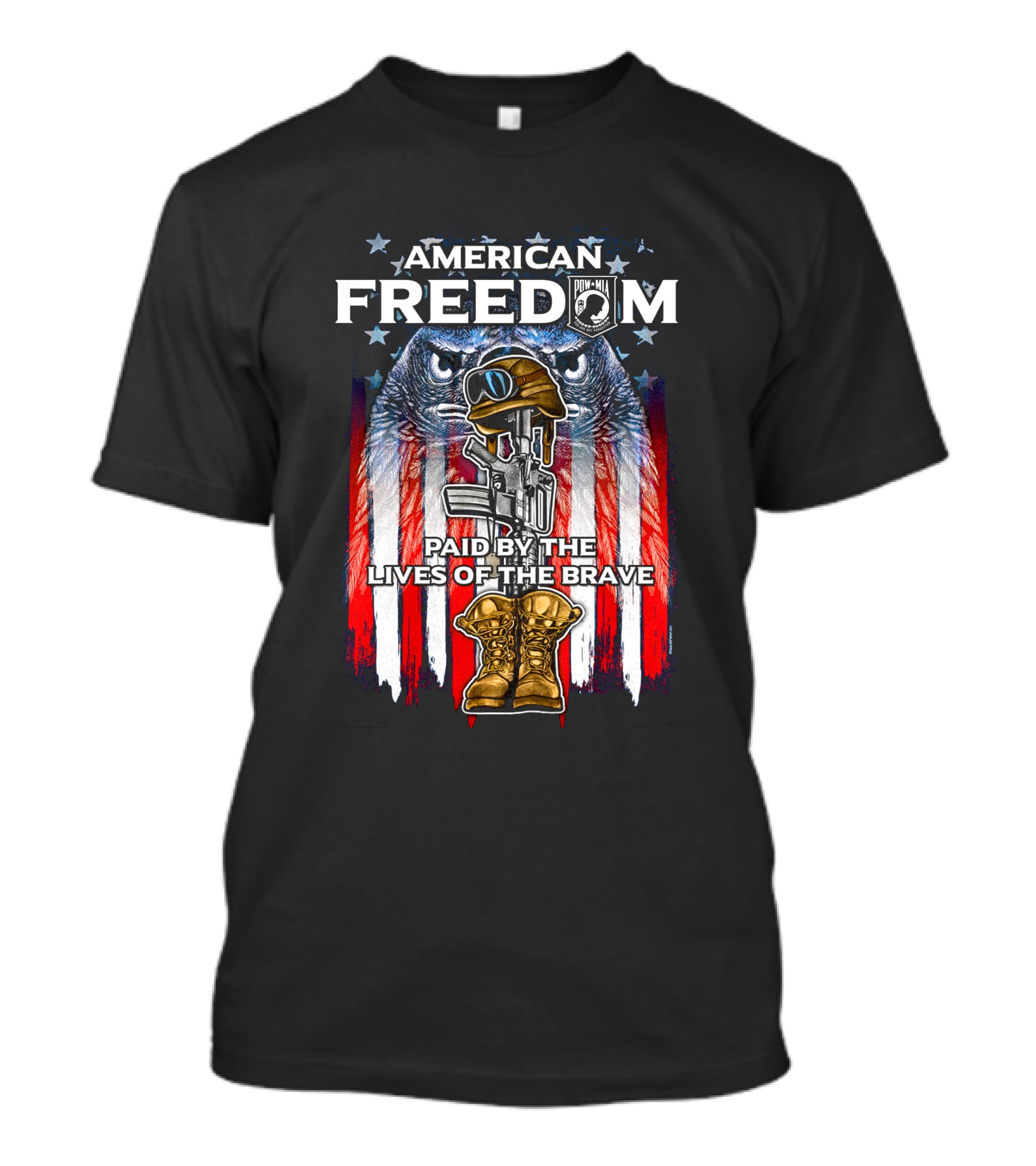 American Freedom POW-MIA Paid By The Lives Of The Brave T-Shirt