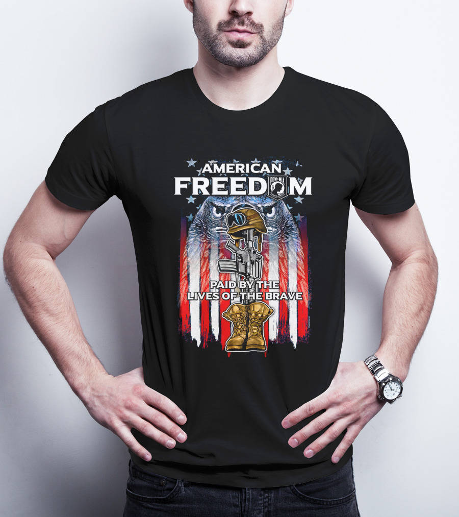 American Freedom POW-MIA Paid By The Lives Of The Brave T-Shirt