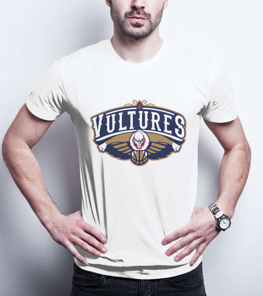 New Orleans Vultures Basketball Logo With Skull And Wings T-Shirt