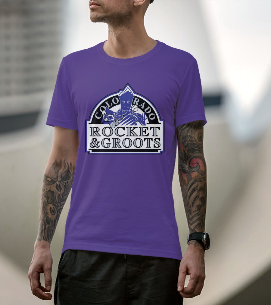 Colorado Rocket And Groots MLB Baseball Crossover T-Shirt