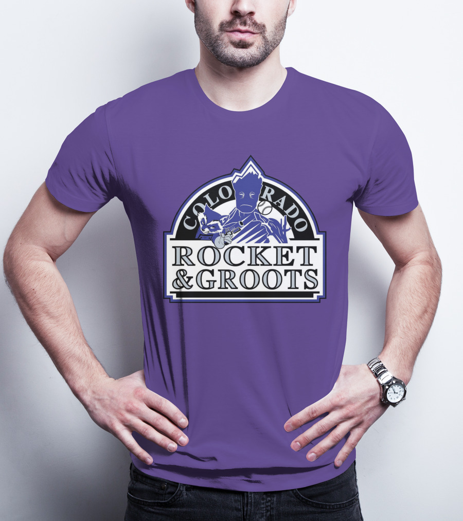 Colorado Rocket And Groots MLB Baseball Crossover T-Shirt