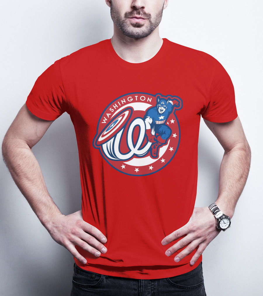 Washington Captain America MLB Crossover T-Shirt