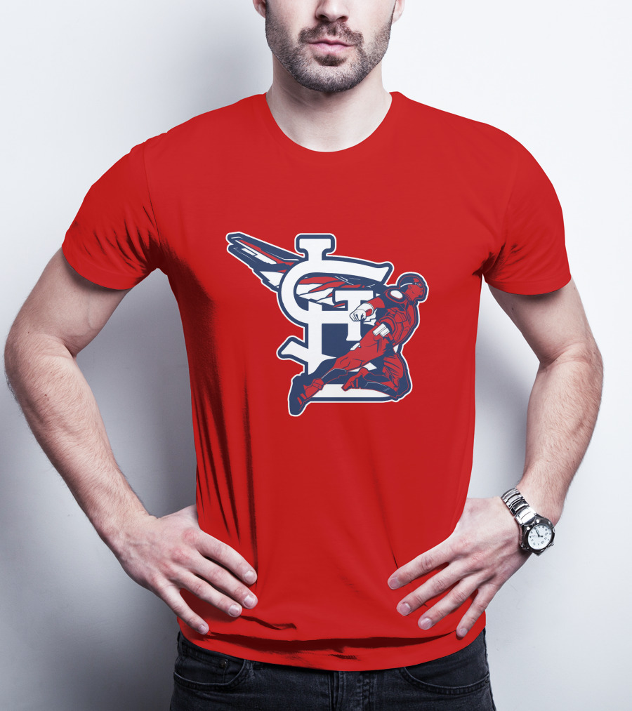 St. Louis Falcons MLB Logo With Winged Superhero T-Shirt