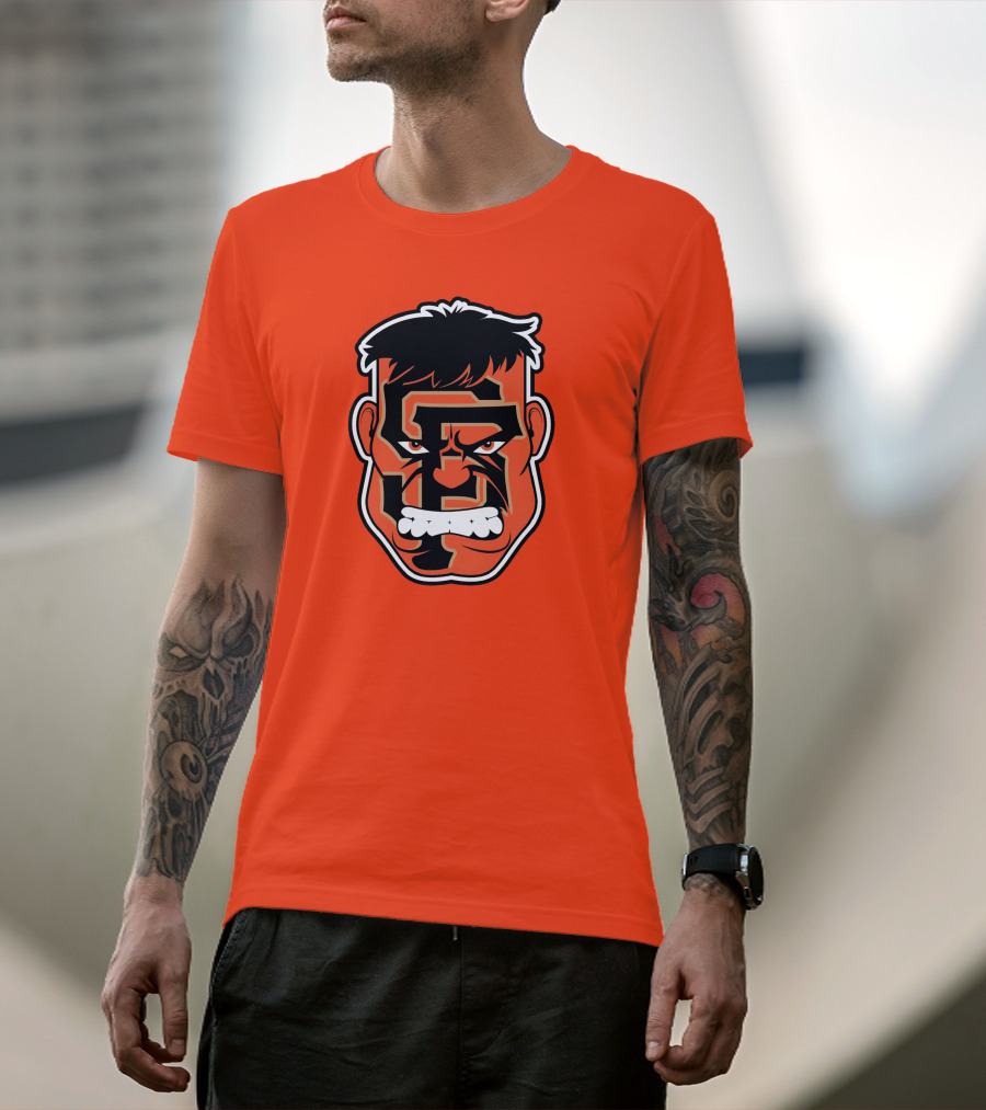 SF Giants Hulk Rage Face Orange T-Shirt