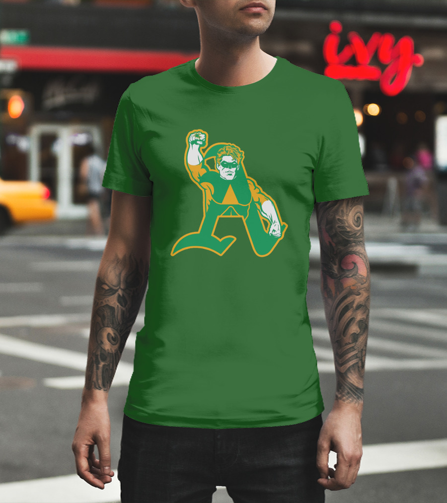Oakland Athletics Green Lantern MLB Crossover T-Shirt