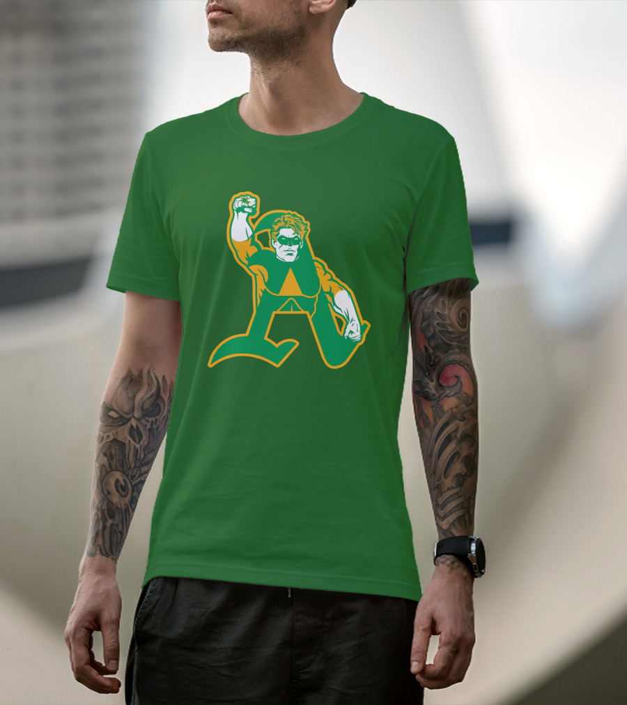 Oakland Athletics Green Lantern MLB Crossover T-Shirt