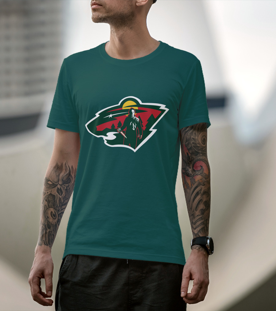 Minnesota Wild Michael Myers NHL Crossover T-Shirt