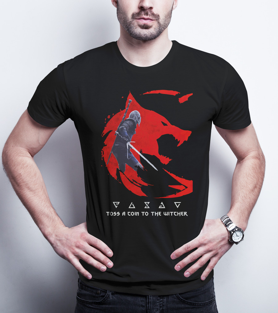 Toss A Coin To The Witcher 3 Red Wolf Wild Hunt Geralt Of Rivia T-Shirt