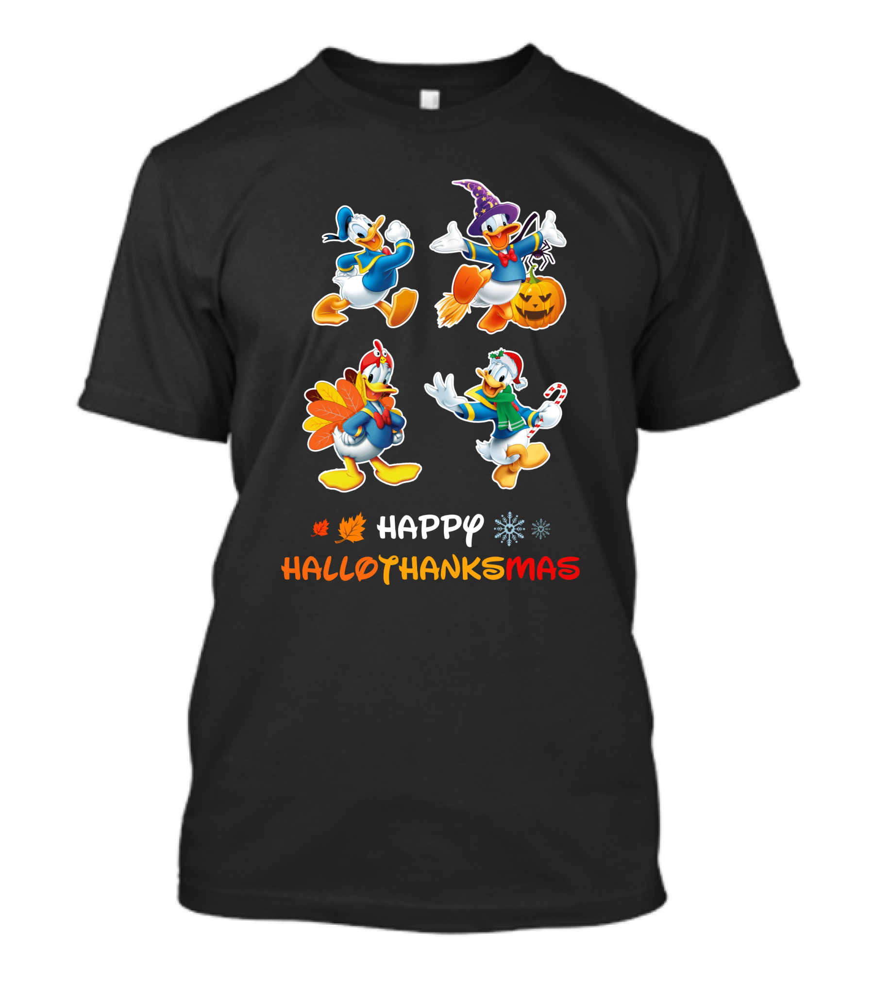 Happy HalloThanksMas Donald Duck Seasonal Characters T-Shirt