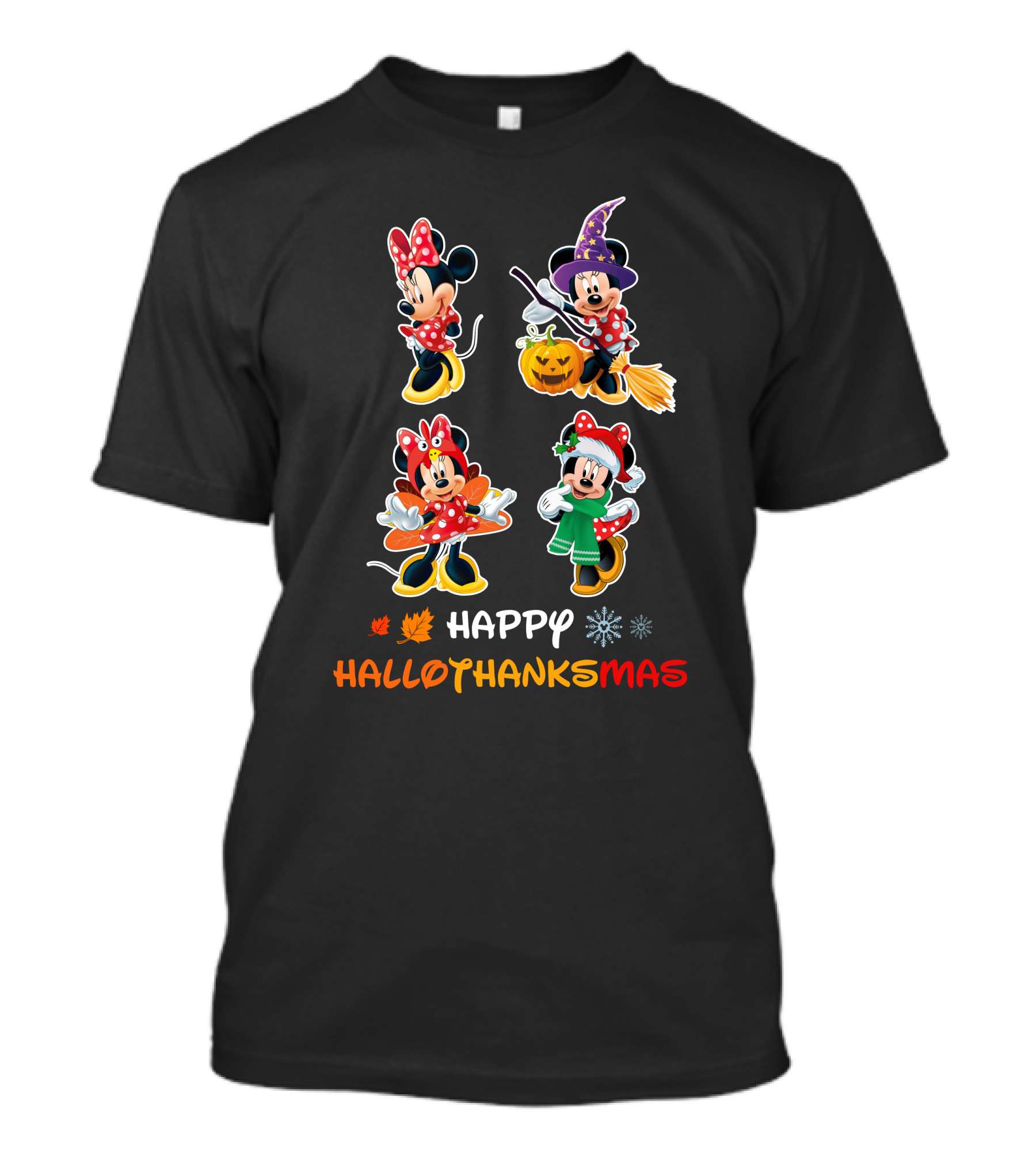 HAPPY HALLO THANKS MAS MINNIE MOUSE SEASONS MASHUP T-Shirt