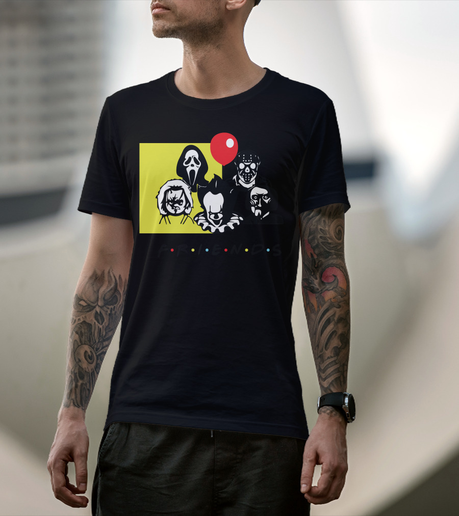 Friends Ghostface Chucky Pennywise Jason Freddy T-Shirt