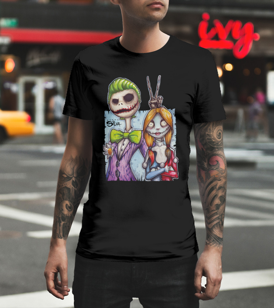 Jack And Sally Danny Silva Art Joker Mashup T-Shirt