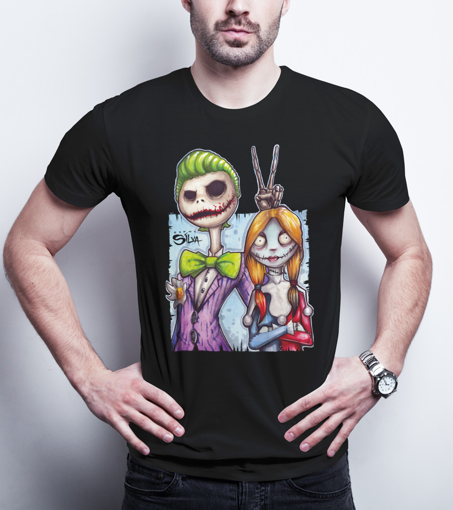 Jack And Sally Danny Silva Art Joker Mashup T-Shirt
