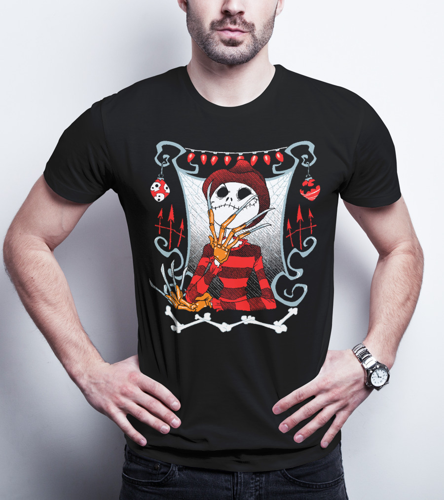 Jack Skellington Freddy Krueger Halloween Mashup T-Shirt
