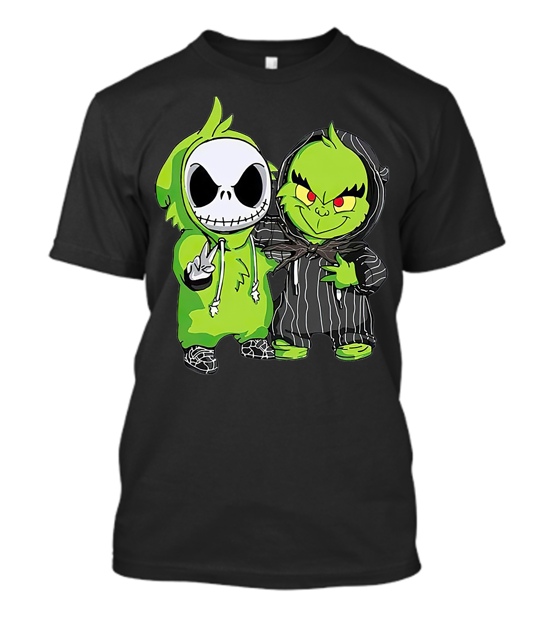 Jack Skellington And Grinch Crossover Hoodie Characters T-Shirt