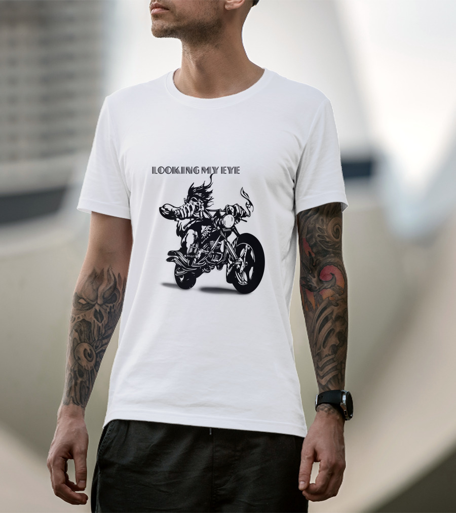 Raider Looking My Eye Biker Riding Motorcycle T-Shirt
