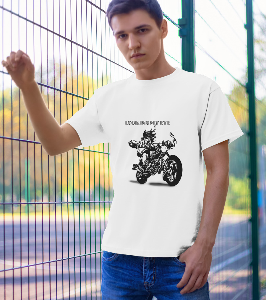Raider Looking My Eye Biker Riding Motorcycle T-Shirt