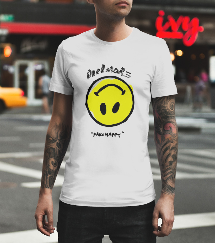 Paramore Fake Happy Smiley T-Shirt