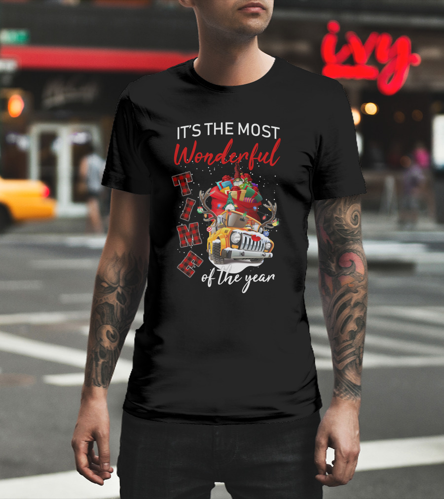 It's The Most Wonderful Time Of The Year Christmas Truck With Gifts T-Shirt