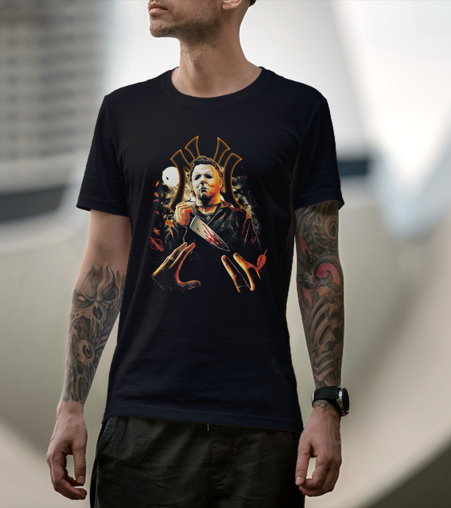 NY Yankee Michael Myers Halloween T-Shirt