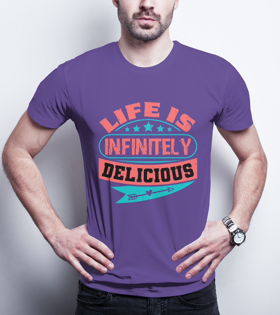 Life Is Infinitely Delicious Stars Arrow Heart T-Shirt