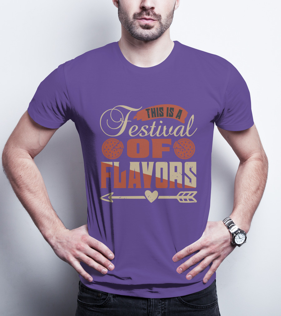 This Is A Festival Of Flavors Arrow Heart And Pepperoni Icons T-Shirt