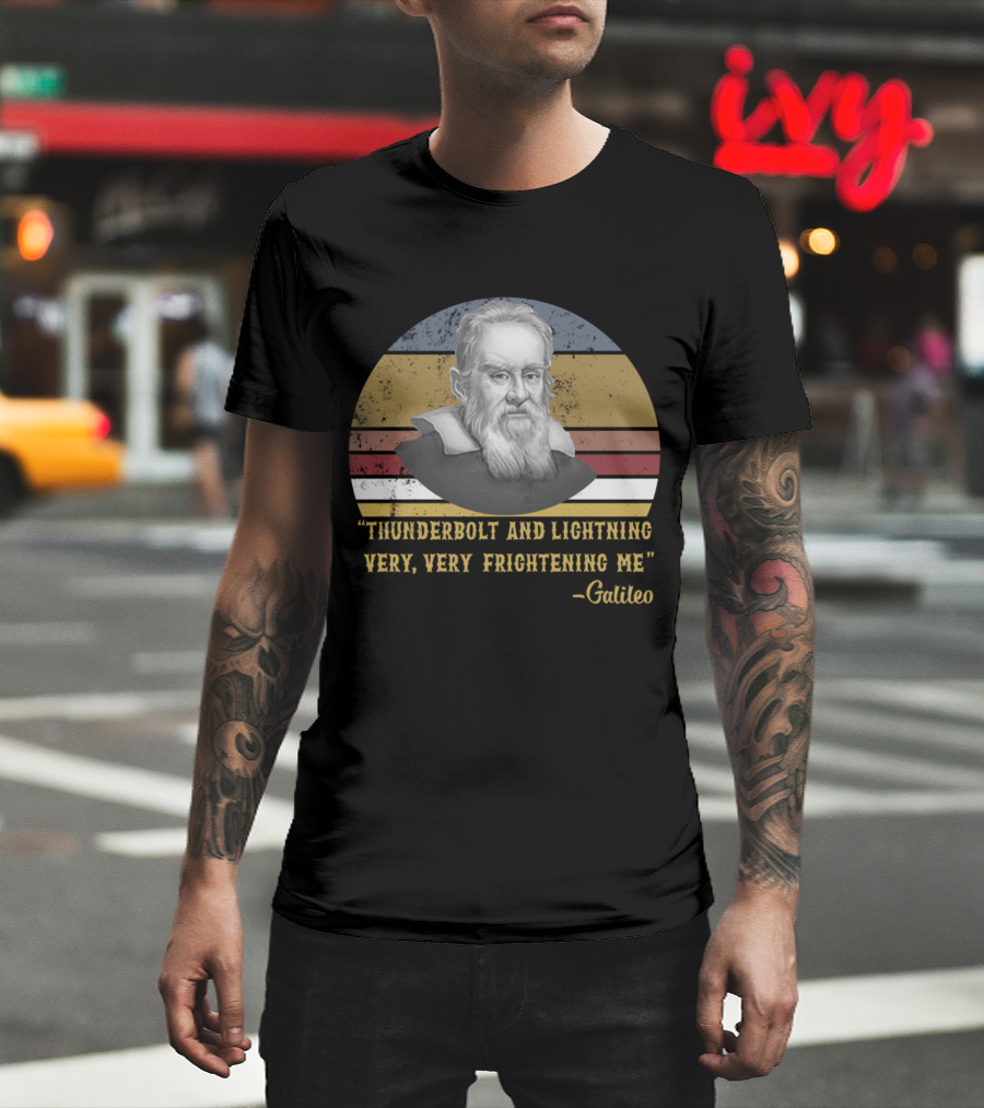 Thunderbolt And Lightning Very Very Frightening Me Galileo Retro Vintage Stripes T-Shirt