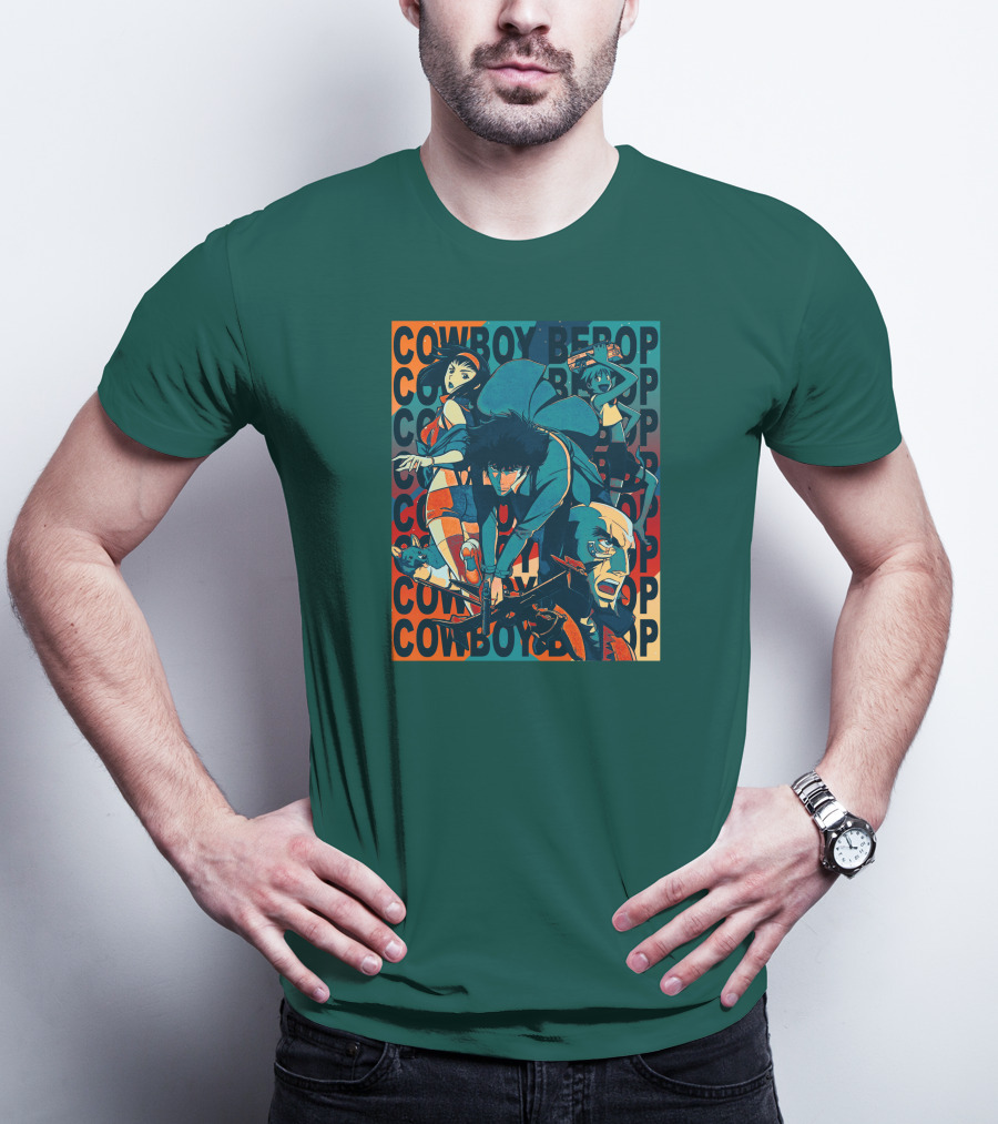 Cowboy Bebop Spike Spiegel Faye Valentine Jet Black Anime Characters T-Shirt