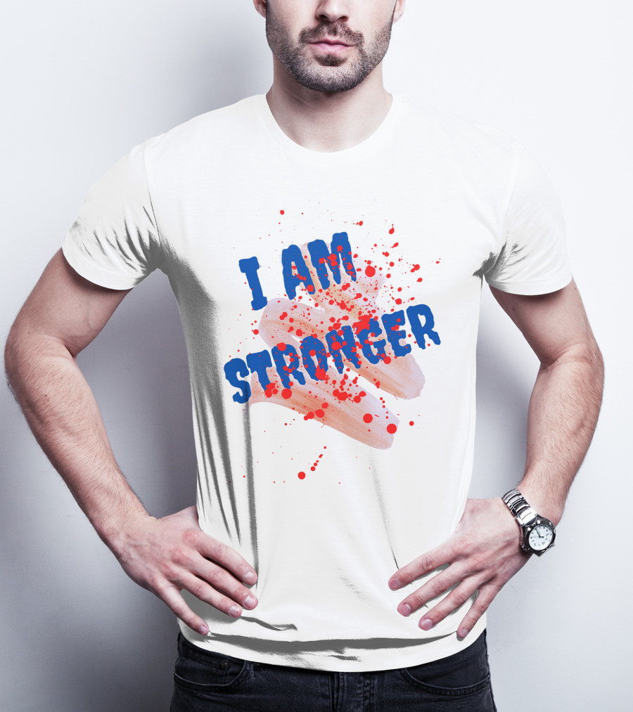 I Am Stronger Blood Splatter Hot Dog T-Shirt