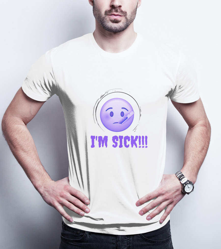 I'M SICK Emoji Face With Thermometer T-Shirt