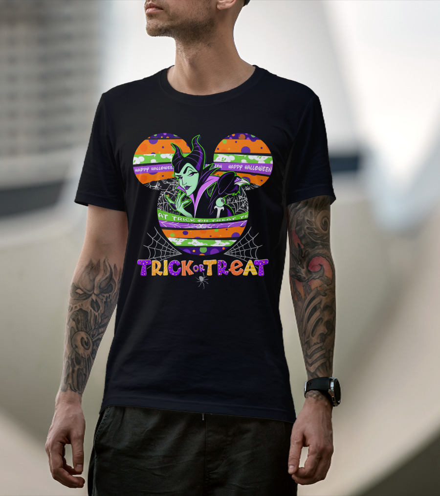 Maleficent Mickey Trick Or Treat Happy Halloween T-Shirt