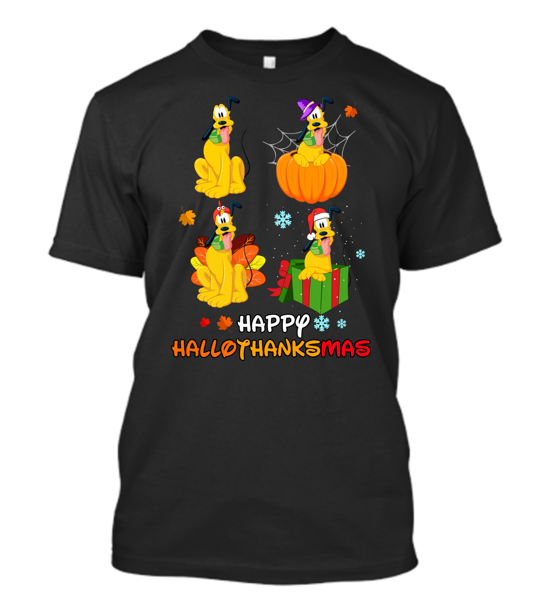 Happy Hallothanksmas With Pluto Seasonal Festivities T-Shirt