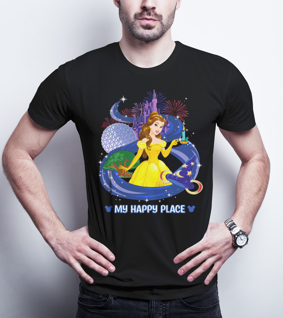 My Happy Place Belle Castle Magic Spell Tower Celebration T-Shirt