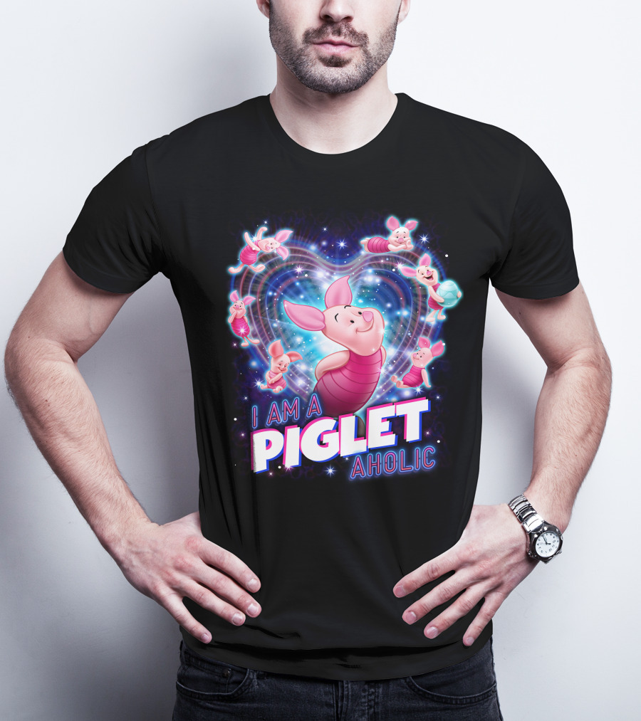 I Am A Piglet Aholic Heart Stars And Piglet Designs T-Shirt
