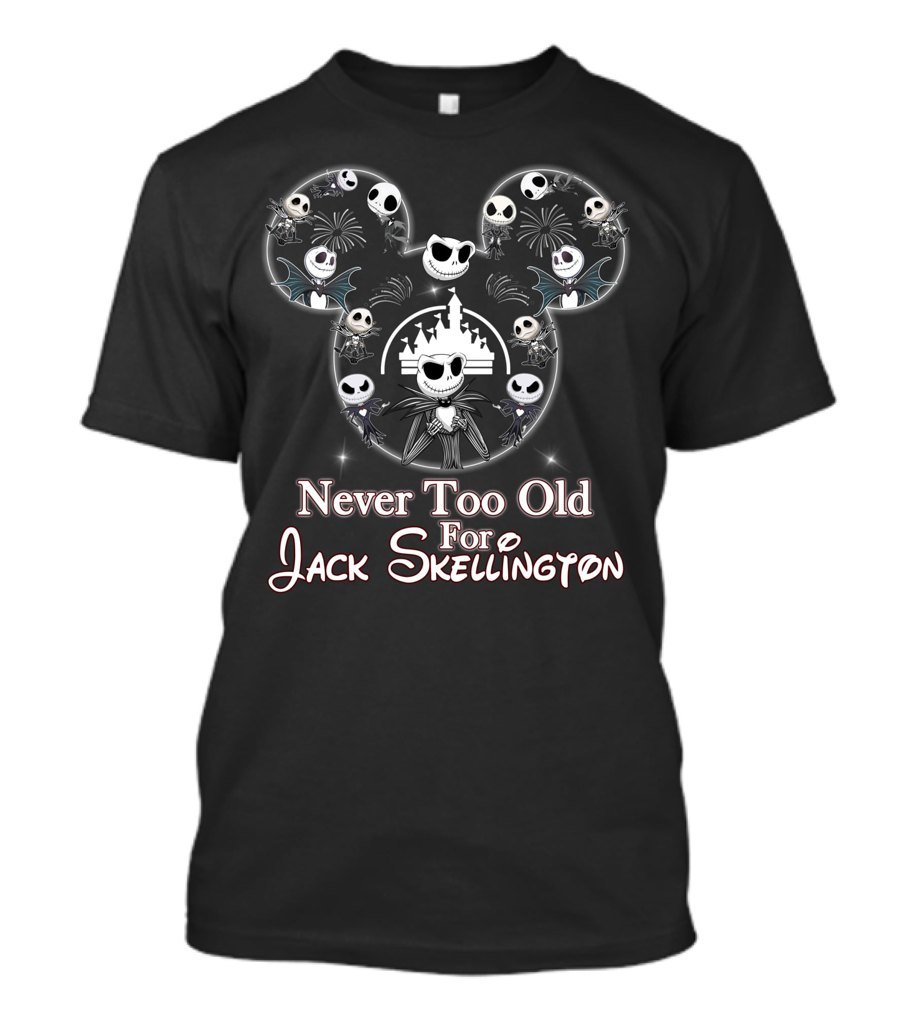 Never Too Old For Jack Skellington Disney Mickey Head T-Shirt