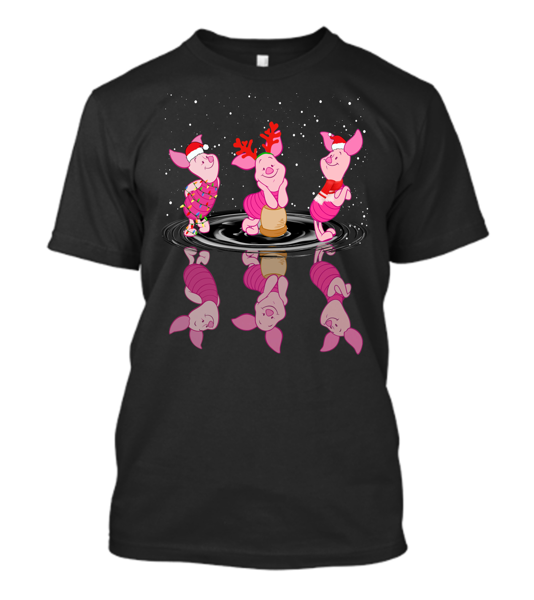 Piglet Festive Santa And Reindeer Dance T-Shirt