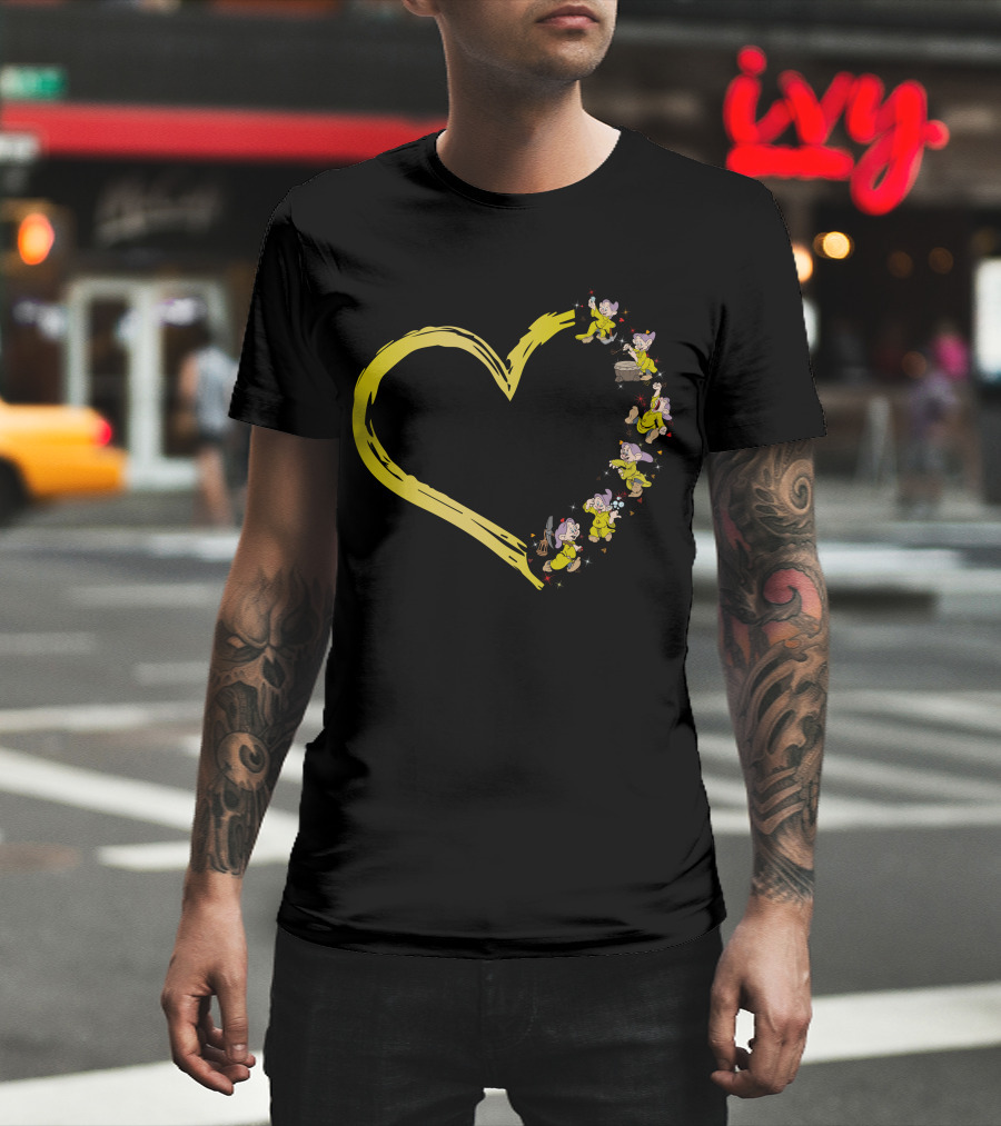 Dopey Heart Adventure In Yellow Brushstroke T-Shirt