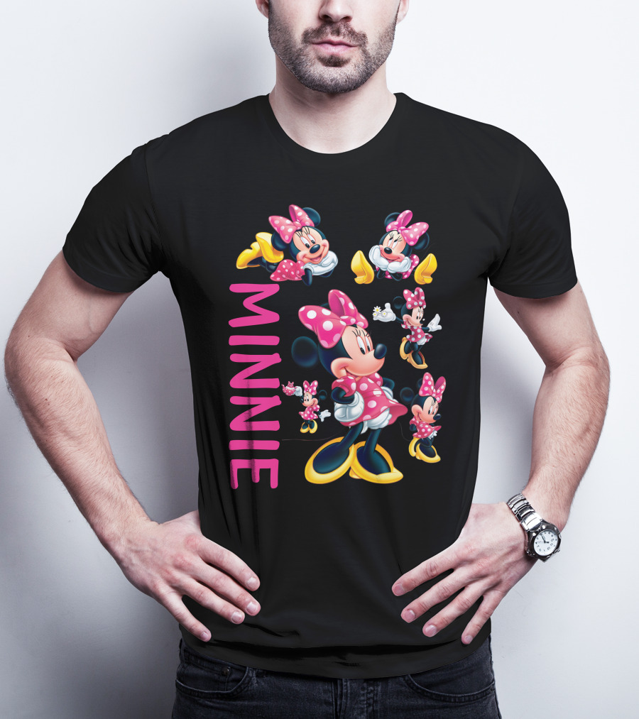 Minnie Mouse Pink Polka Dot Bow And Yellow Shoes T-Shirt