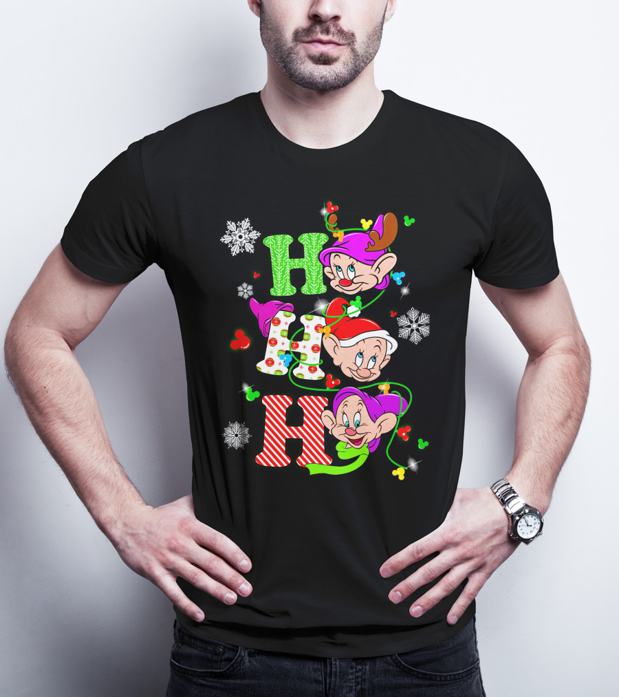 Dopey Ho Ho Ho Snow White Christmas Characters T-Shirt
