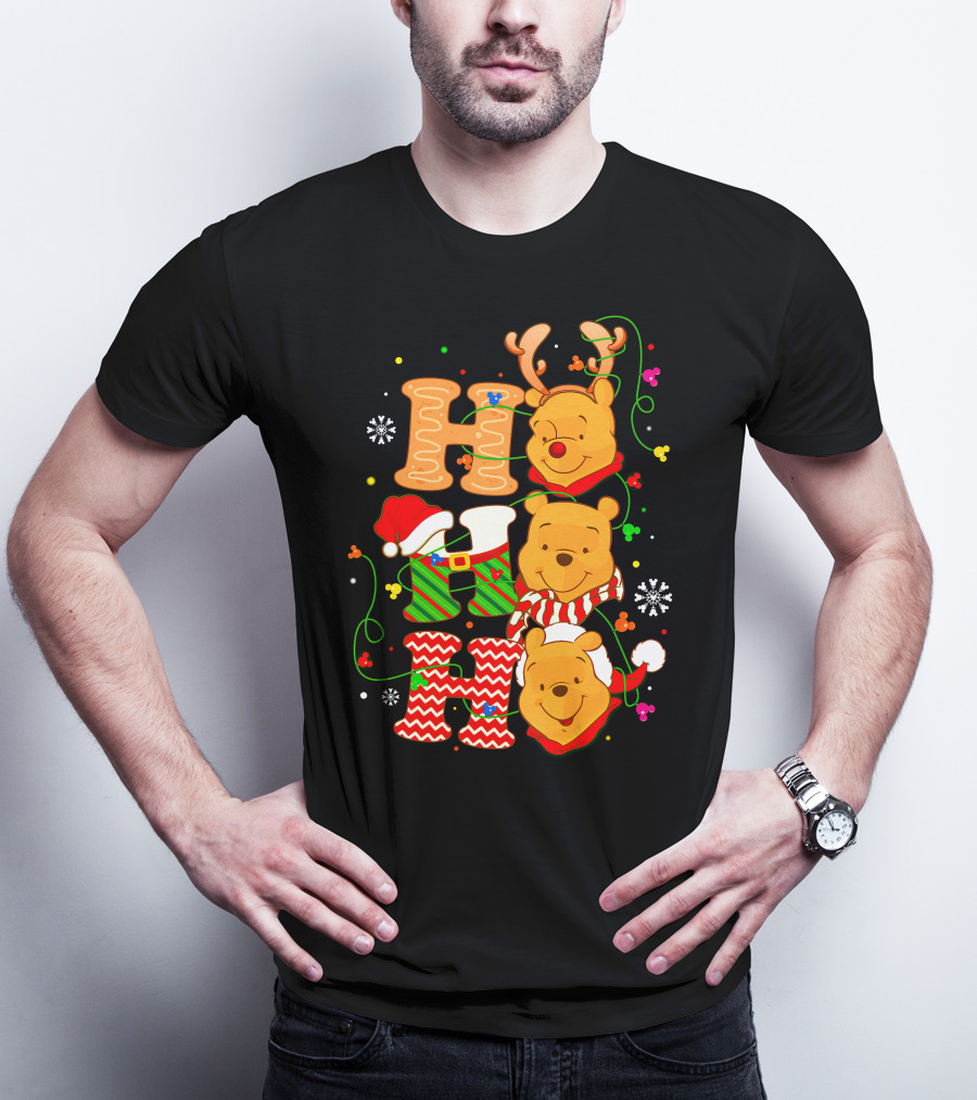 Ho Ho Ho Pooh Christmas Holiday Theme T-Shirt