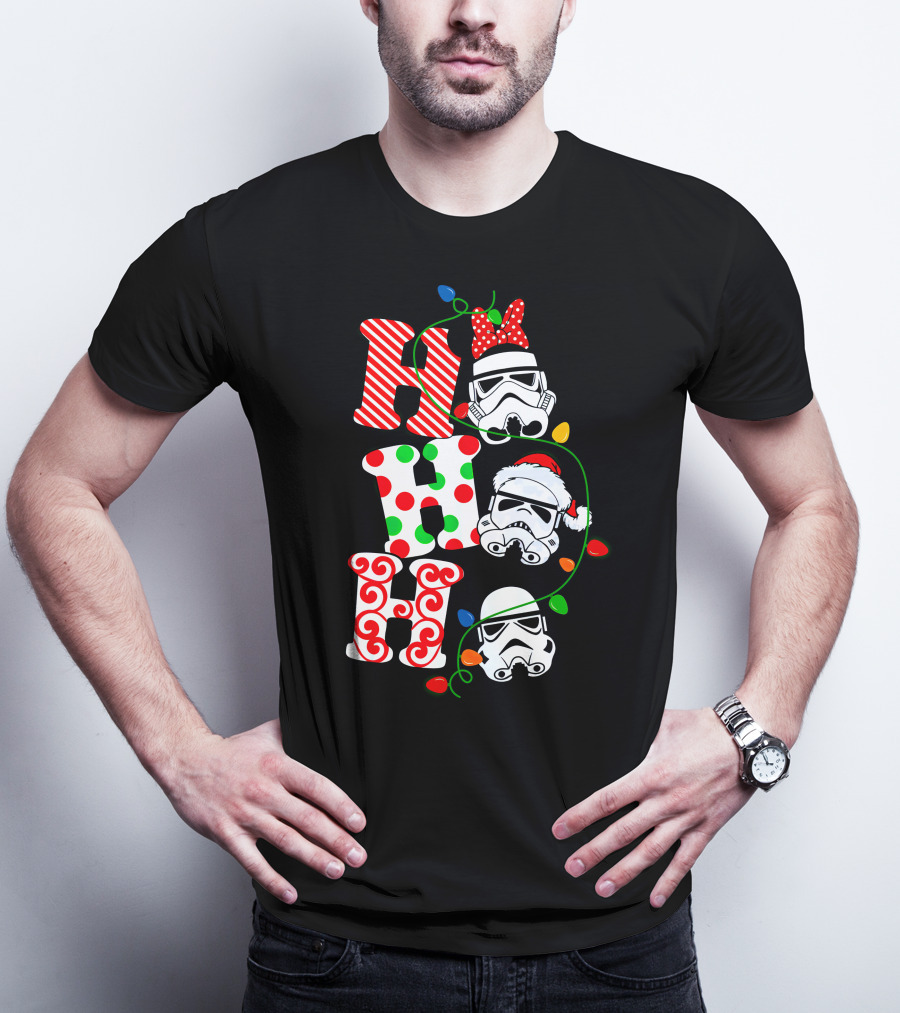 Ho Ho Ho Star War Stormtrooper Christmas Lights T-Shirt