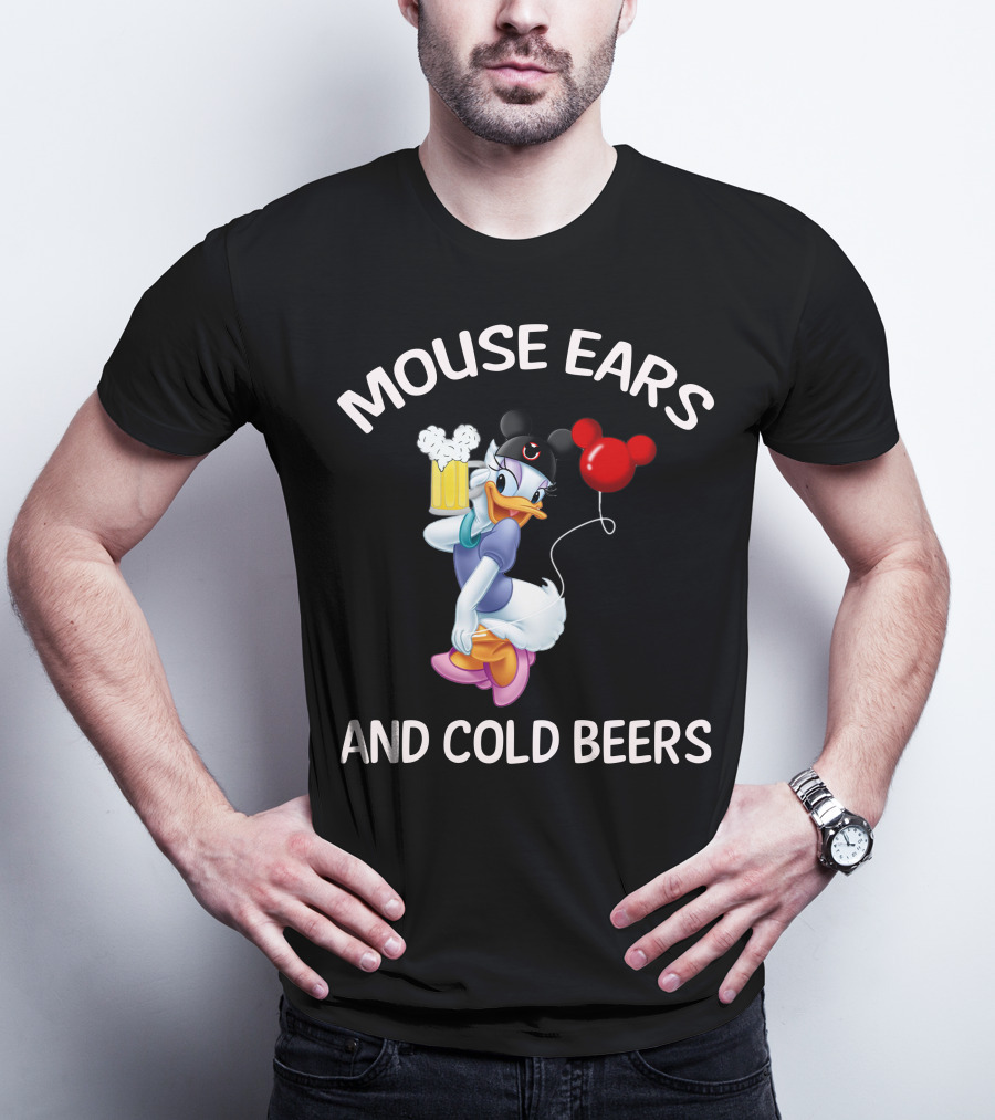 Mouse Ears And Cold Beers Daisy Duck Balloon And Beer Cartoon T-Shirt