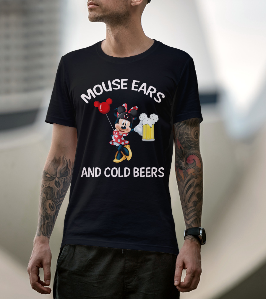 Minnie Mouse Ears And Cold Beers Balloon And Mug T-Shirt